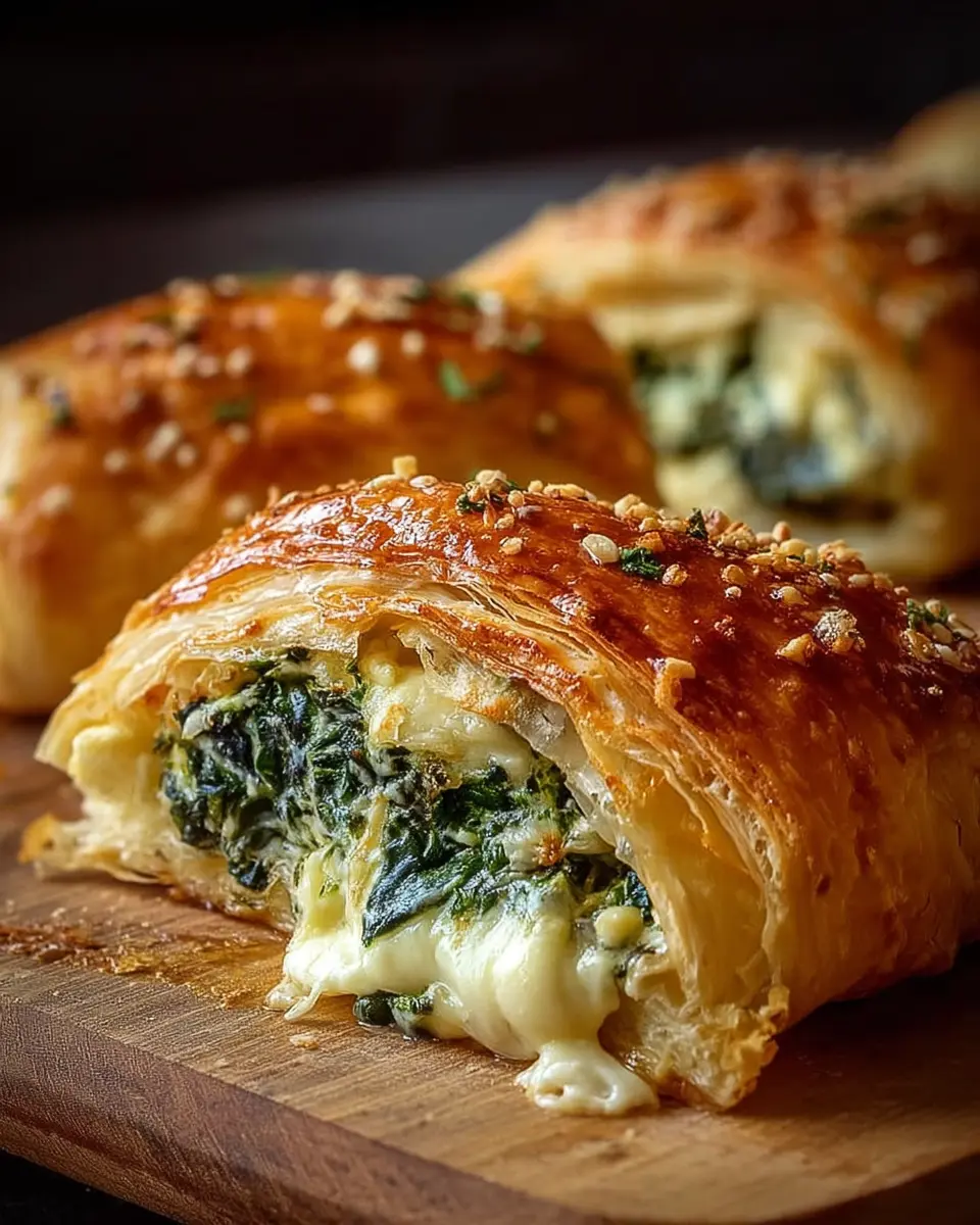 Cheese and Spinach Stuffed Pastry